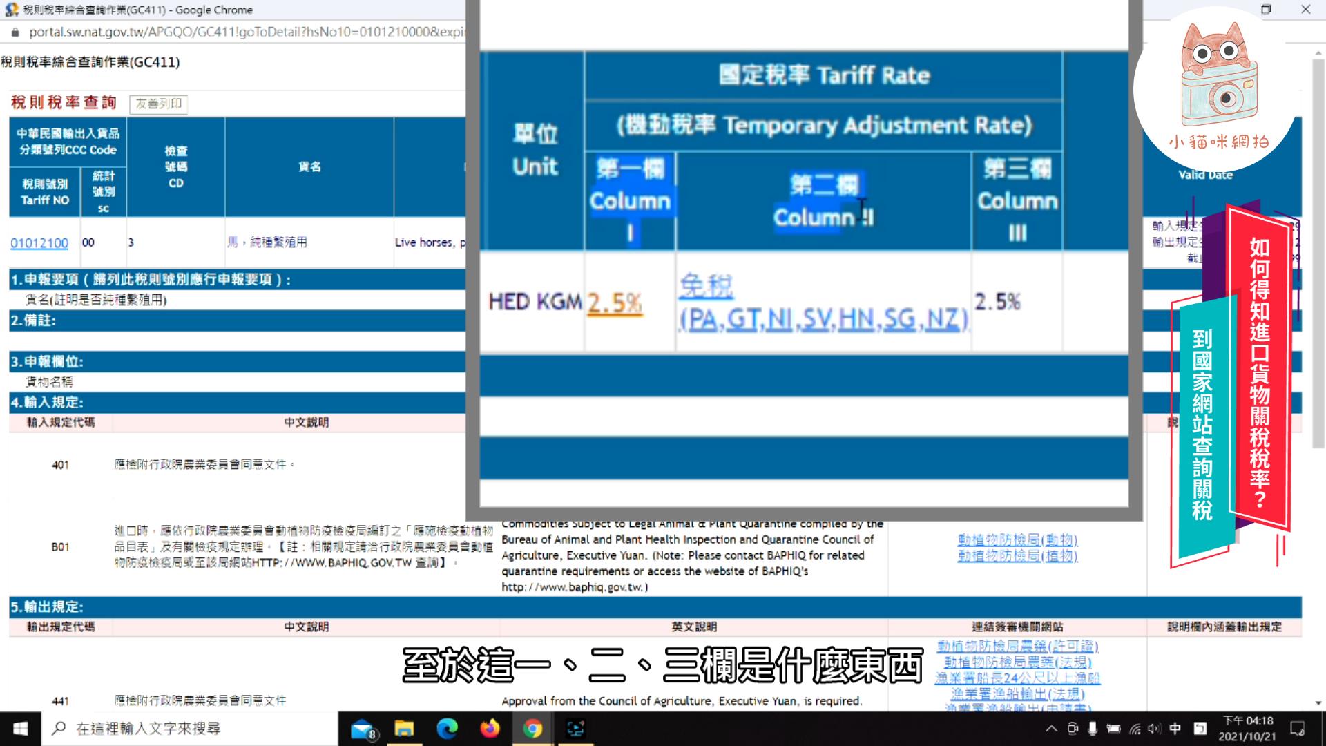 該如何查詢進口貨物稅則稅率？|談稅則CCC code - 小貓咪海運